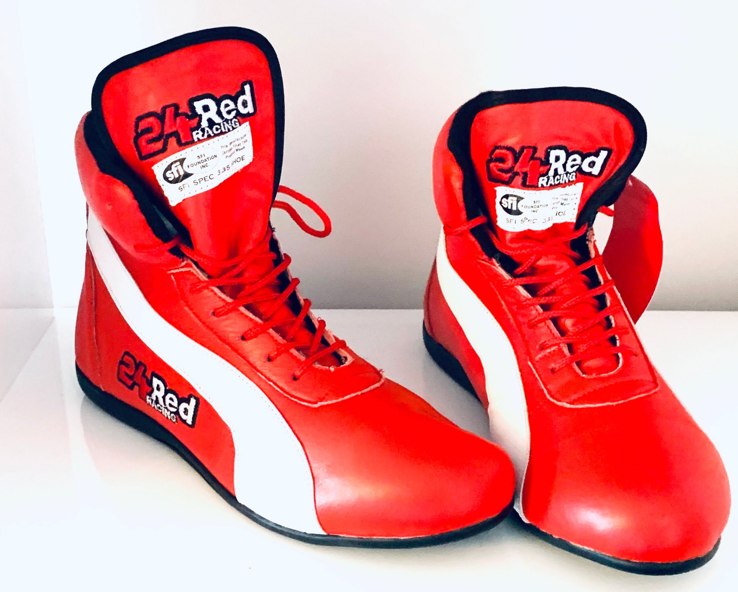 Leather Race Boots – 24 Red Racing