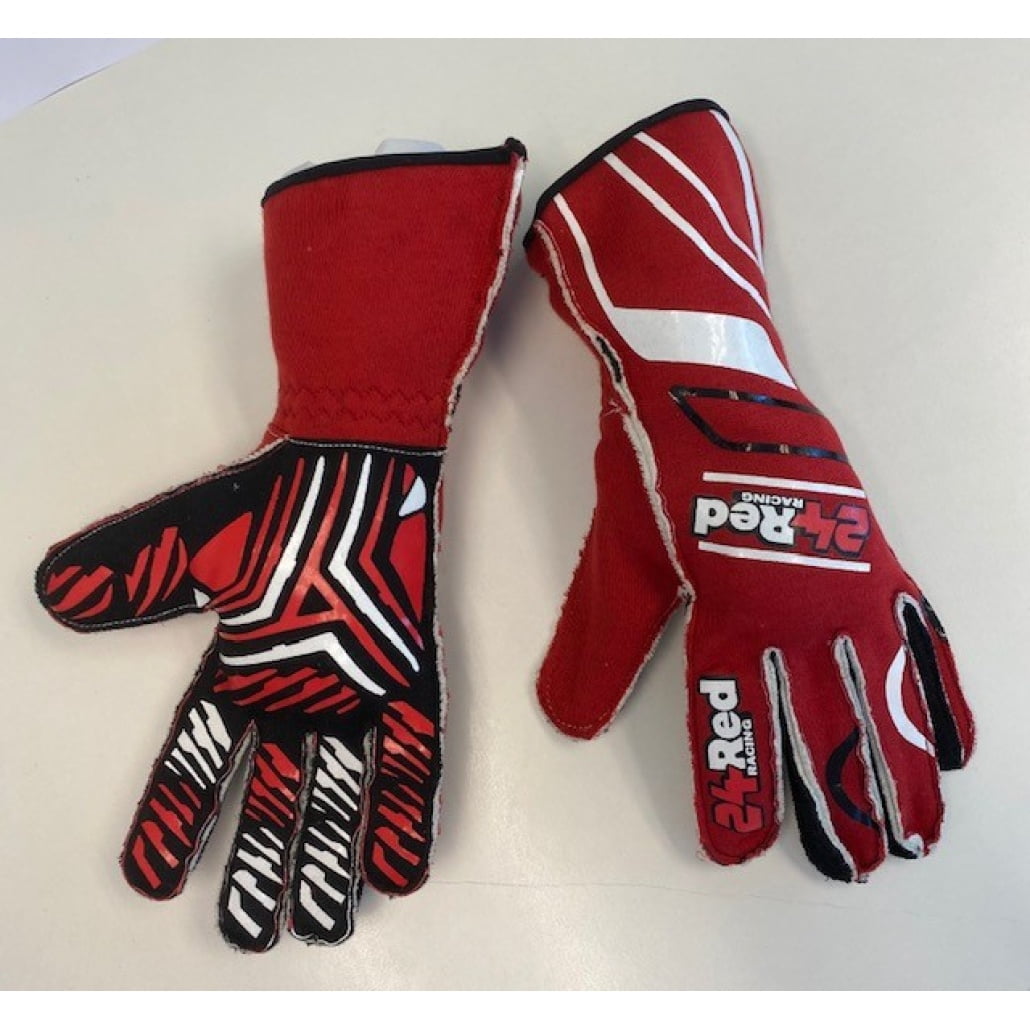 Track Day Gloves Outer Stitching - 24 Red Racing