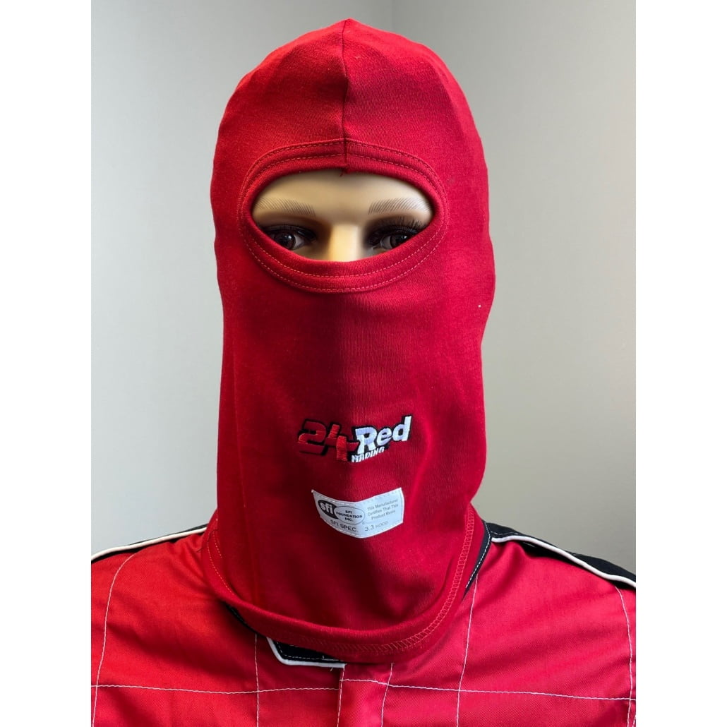 Red Long Neck Balaclava SFI Approved - 24 Red Racing