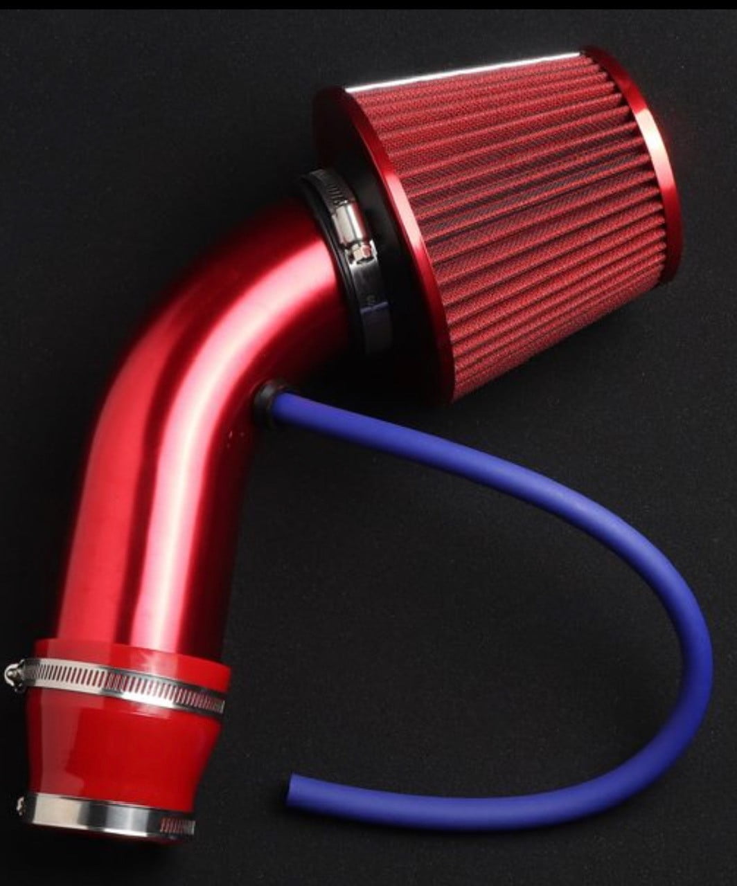 3" 76mm Car Cold Intake Pipe and Filter Kit - 24 Red Racing