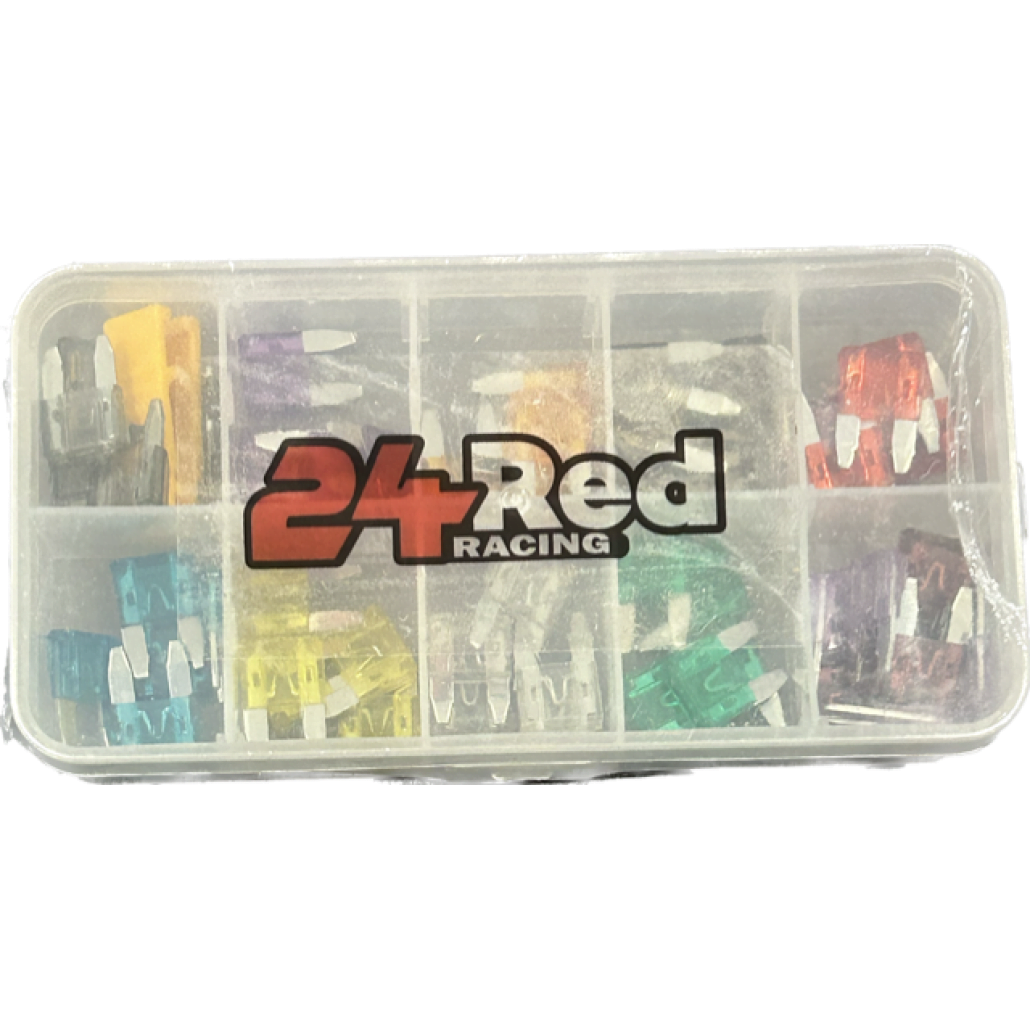 55 piece mini car fuse set in case - 24 Red Racing