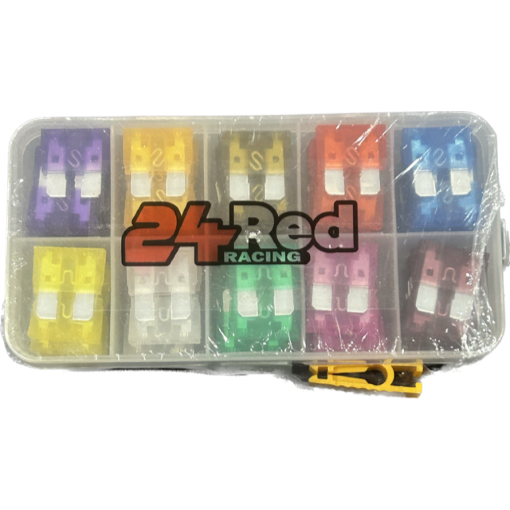 55 piece mini car fuse set in case - 24 Red Racing