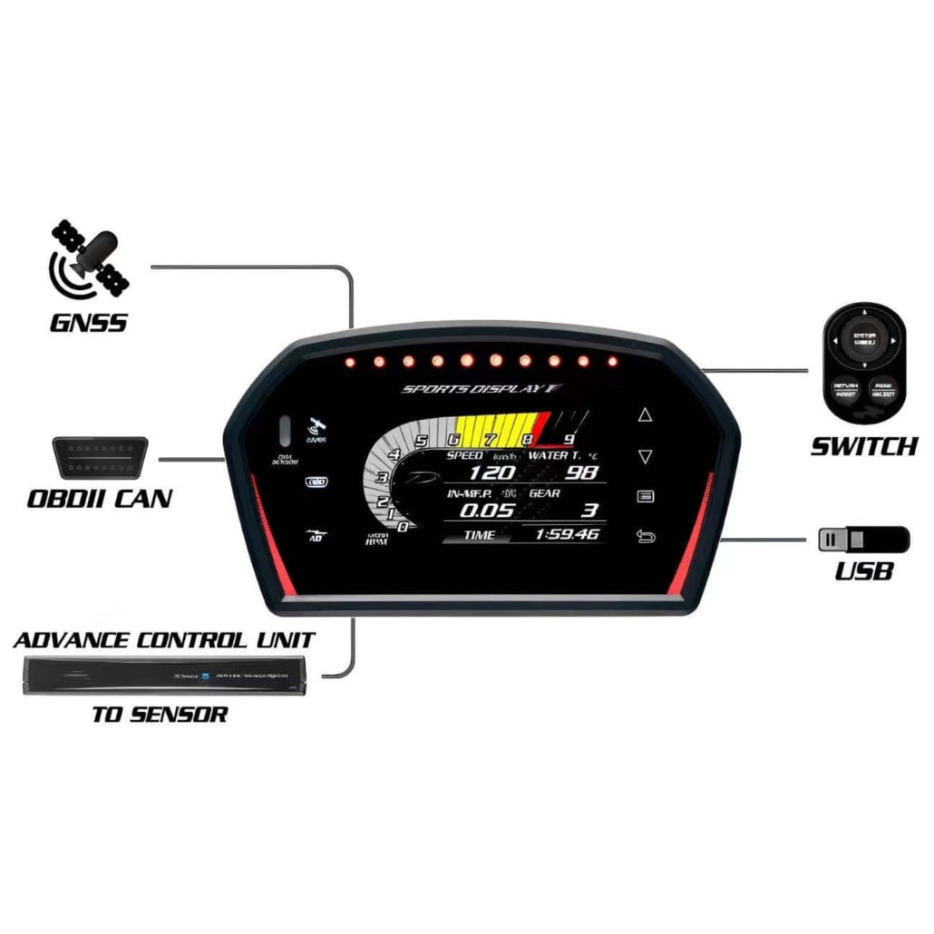 Race Car Dashboard 905 - 24 Red Racing