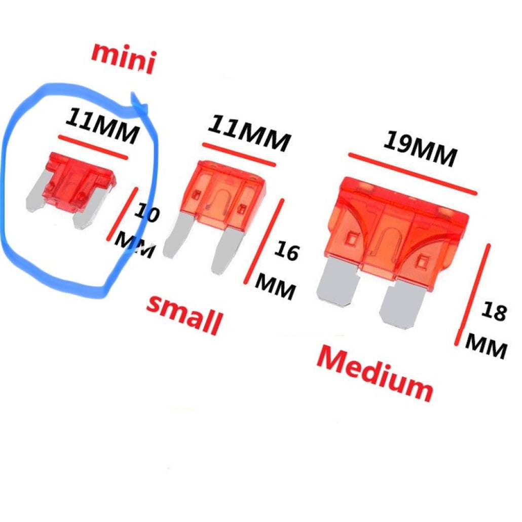 55 piece short feet mini car fuse set in case - 24 Red Racing